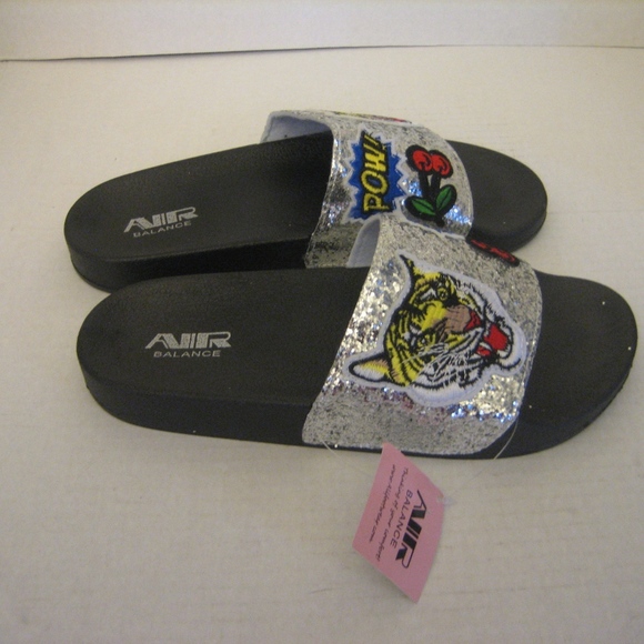 Air Balance | Shoes | Air Balance Silver Glitter Glam Pow Slip On ...